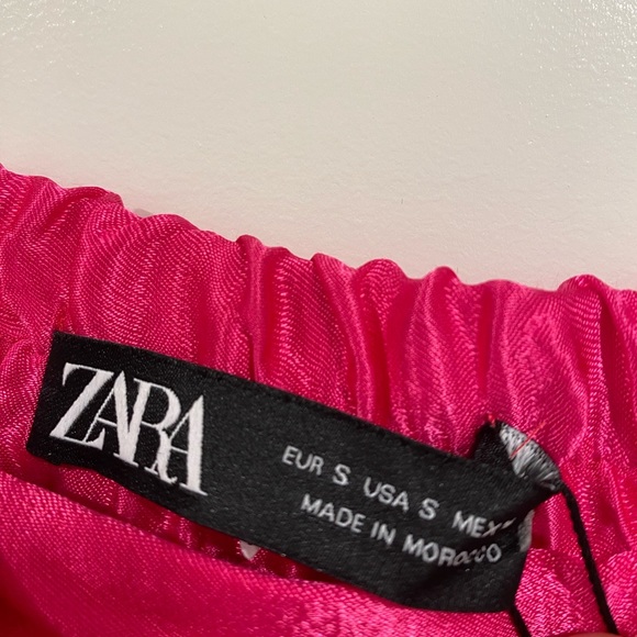 Zara | Pants & Jumpsuits | Zara Pink Satin Pants | Poshmark
